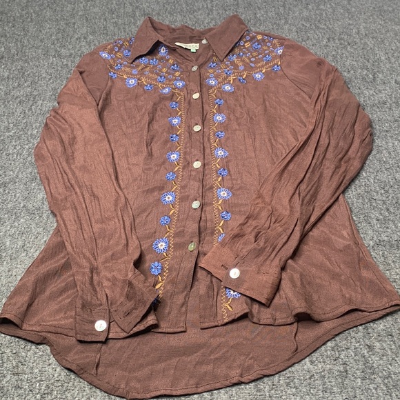 Roper | Tops | Roper Western Shirt Sheer Embroidered Size Xl | Poshmark